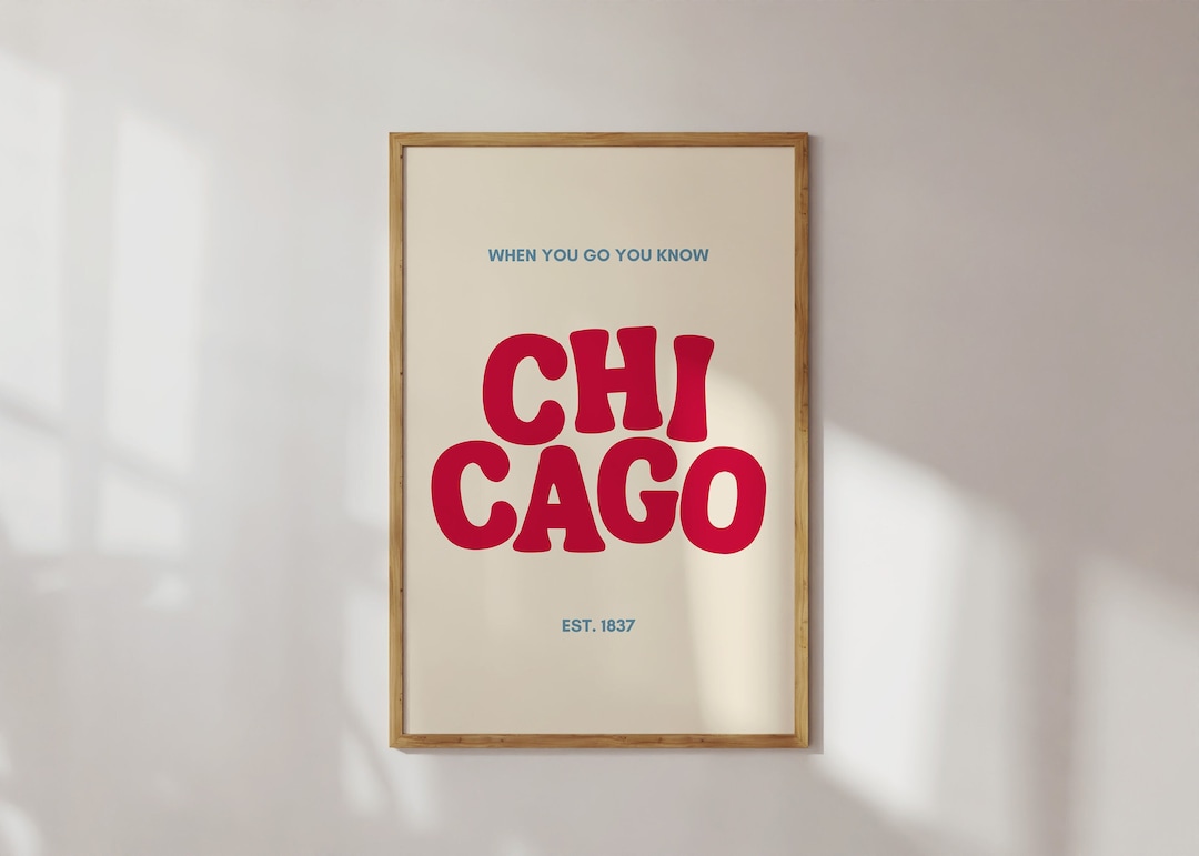 Chicago Typography Art Print | Chi-town Trendy Wall Art | Chicago ...