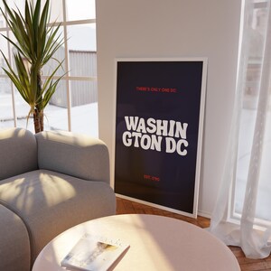 Washington DC Typography Print | Blue Wall Art | Digital Download - Etsy