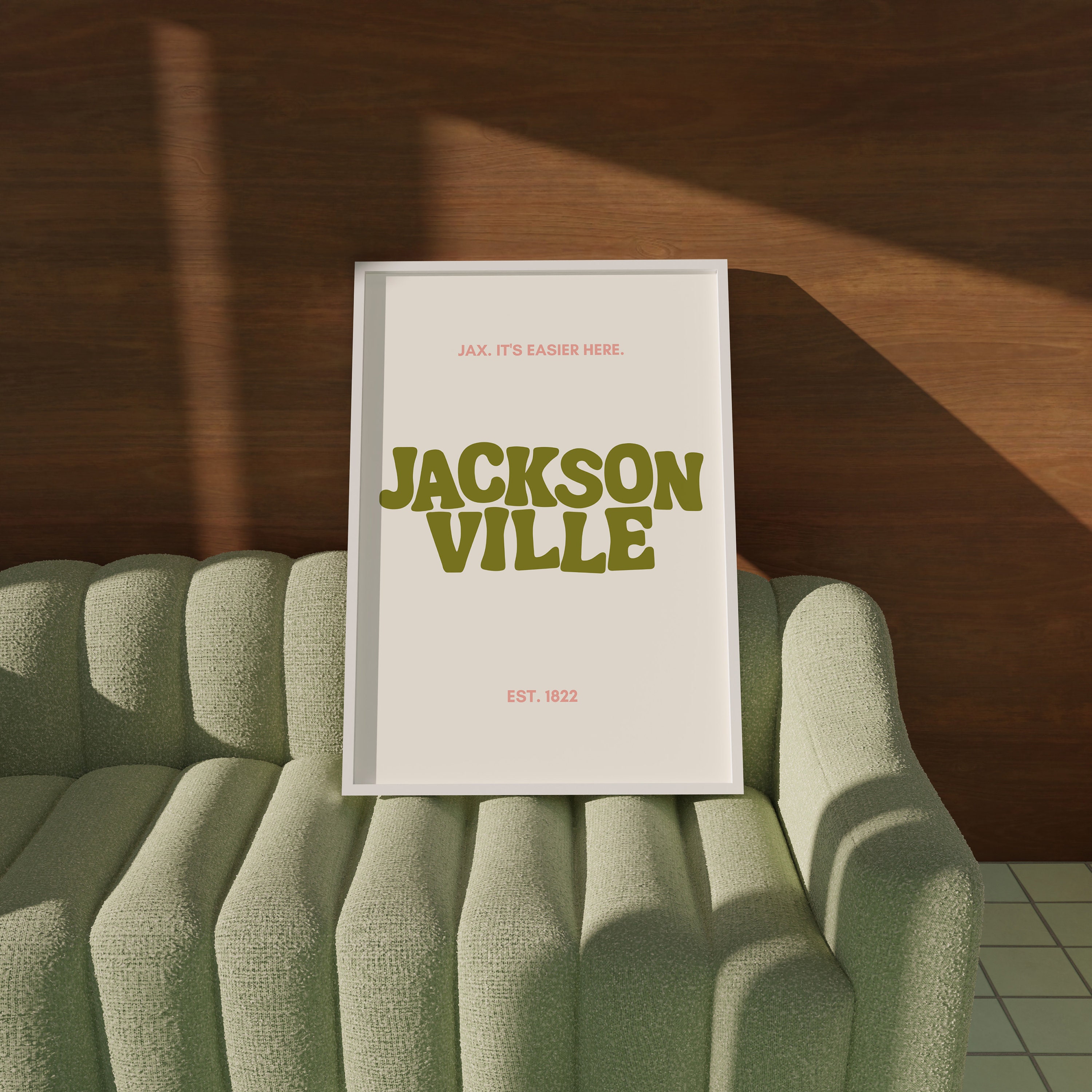 Jacksonville Typography Art Print Jacksonville Florida Wall Art Green ...