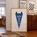 Vintage Detroit Pennant Print | Blue Michigan Wall Art (digital ...