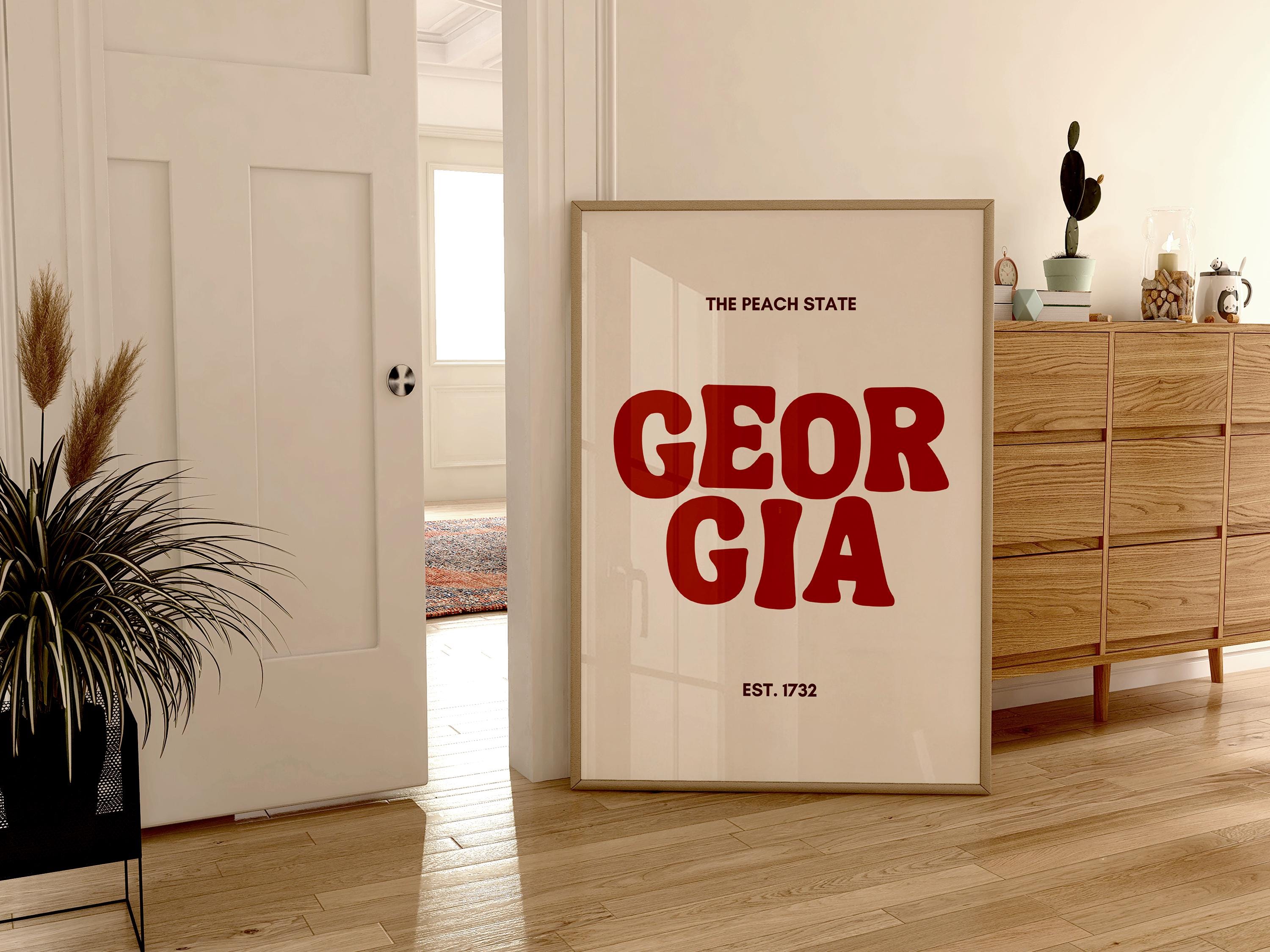 Georgia Art Print | the Peach State Poster | Trendy City Art | Digital ...