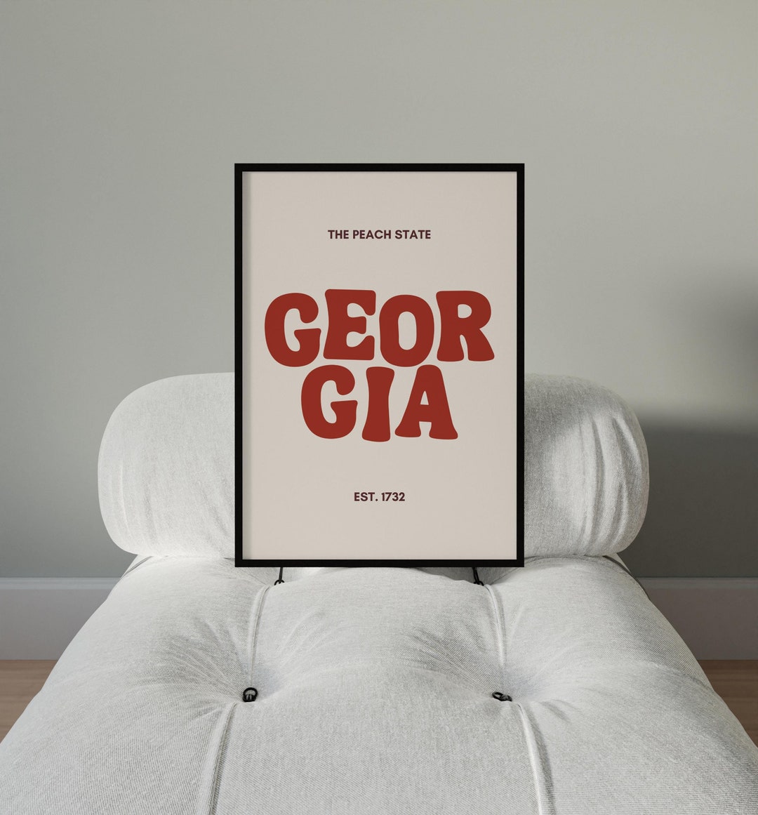 Georgia Art Print | the Peach State Poster | Trendy City Art | Digital ...