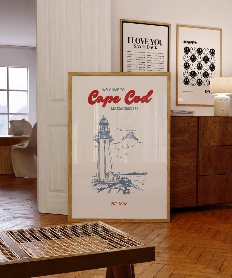 Cape Cod Lighthouse Art Print | Coastal Nautical Wall Art (digital ...