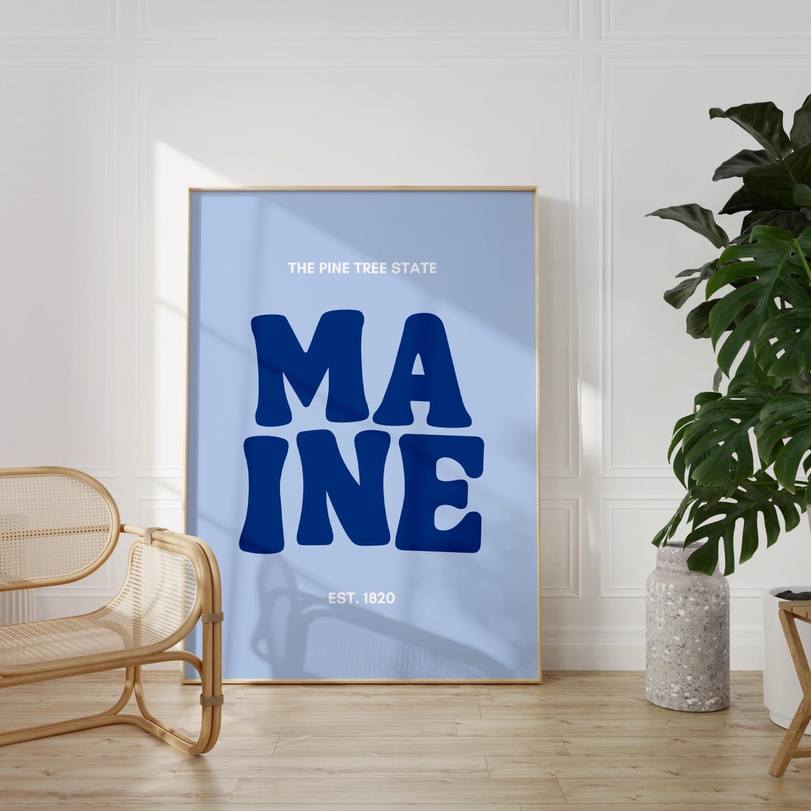 Maine Art Poster | the Pine Tree State Print | East Coast Art| Digital ...