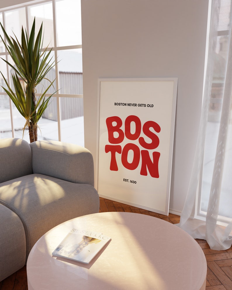 Boston Typography Art Print | "never Gets Old" (digital Download) - Etsy