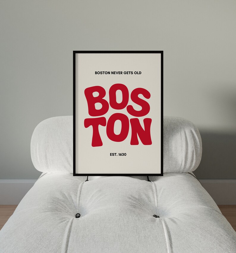 Boston Typography Art Print | "never Gets Old" (digital Download) - Etsy