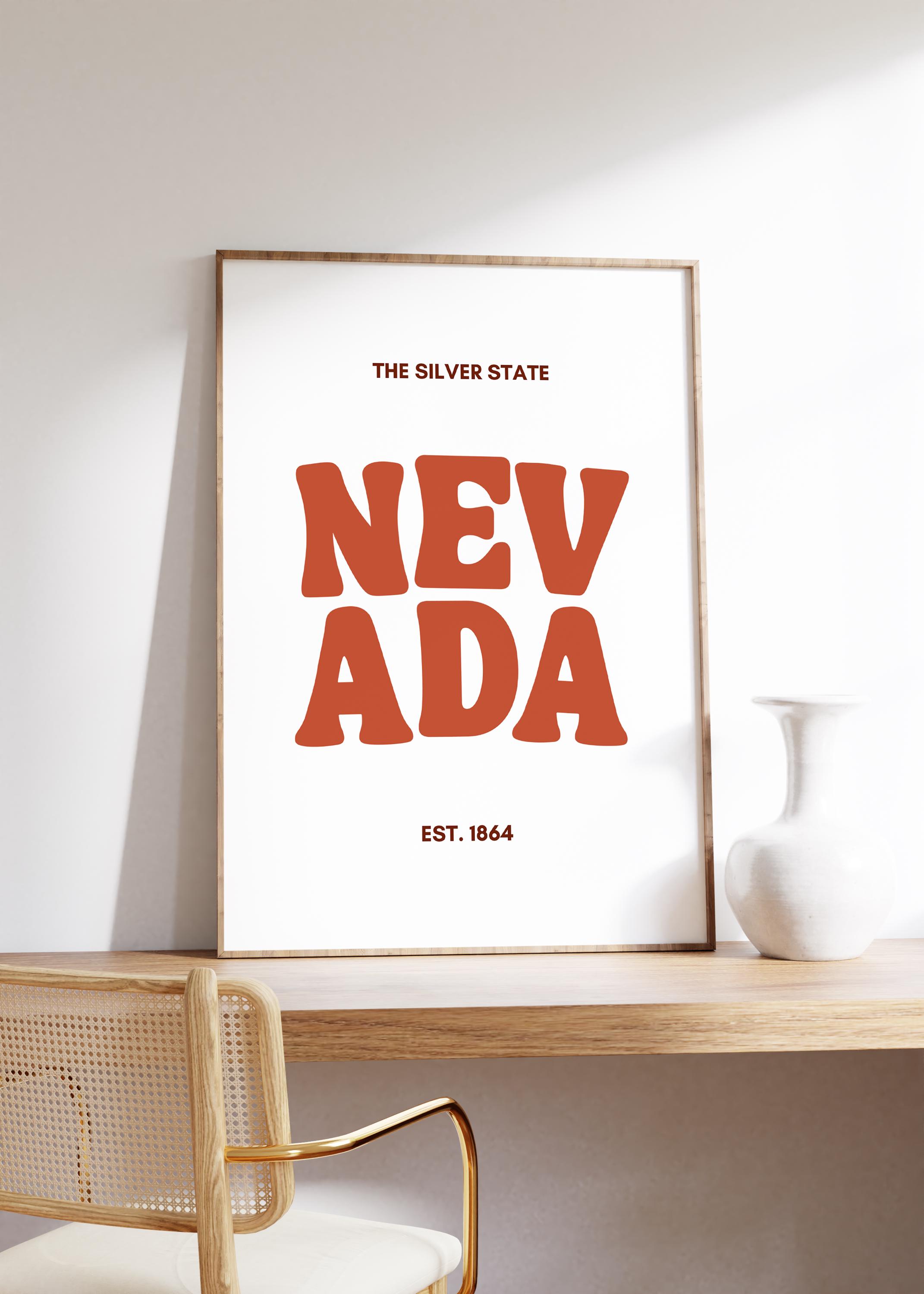 Nevada Art Poster | the Silver State Art Print | Las Vegas City Art ...