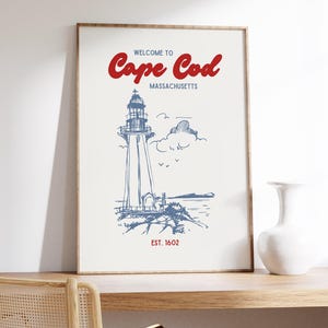 Cape Cod Lighthouse Art Print | Coastal Nautical Wall Art (digital ...
