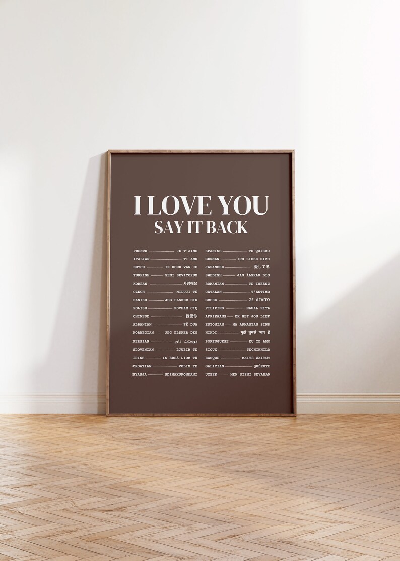 I Love You Wall Art I Love You Say It Back Digital Download Print Retro ...