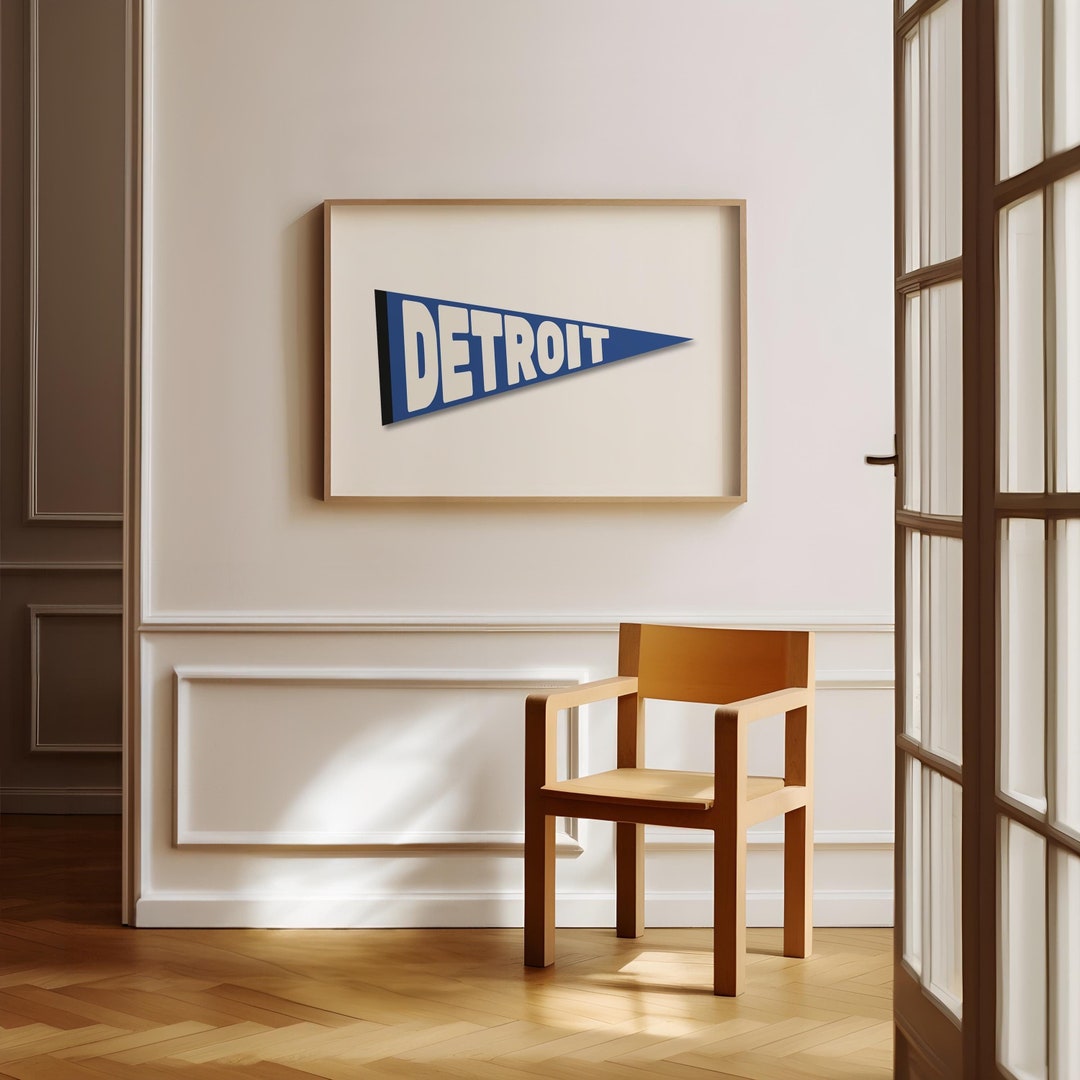Vintage Detroit Pennant Art Print | Michigan Flag (digital Download) - Etsy