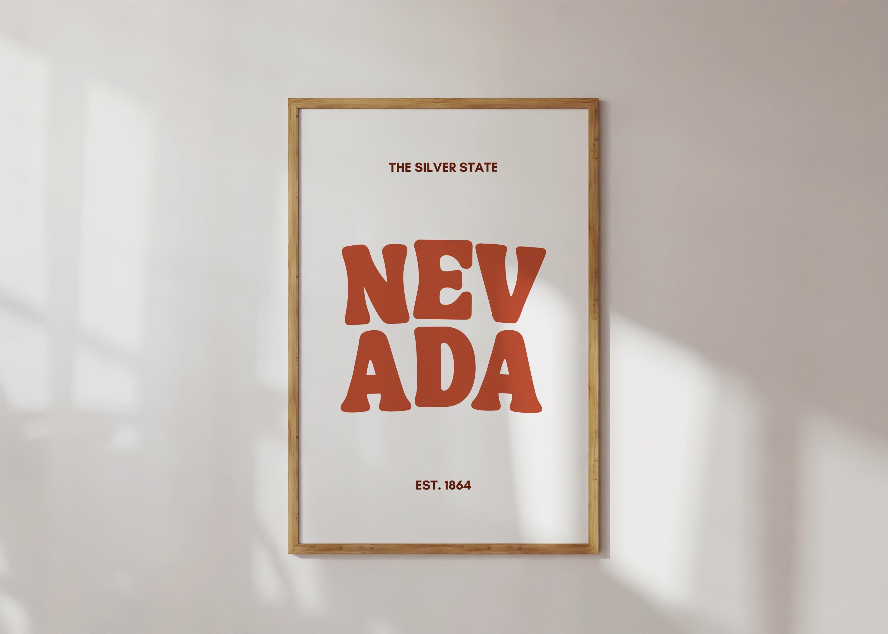 Nevada Art Poster | the Silver State Art Print | Las Vegas City Art ...