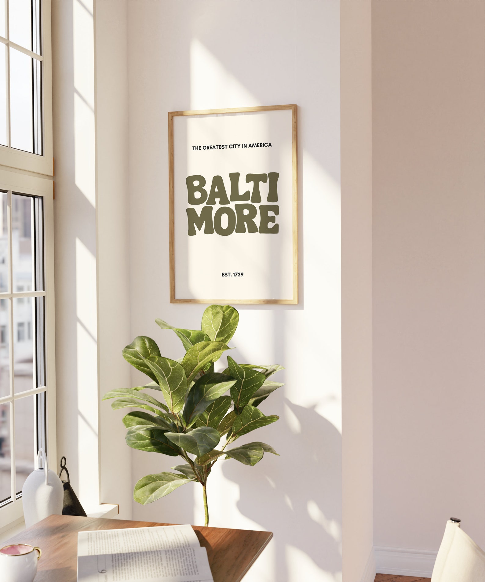Baltimore Typography Art Print | Baltimore Wall Art Green | Maryland ...