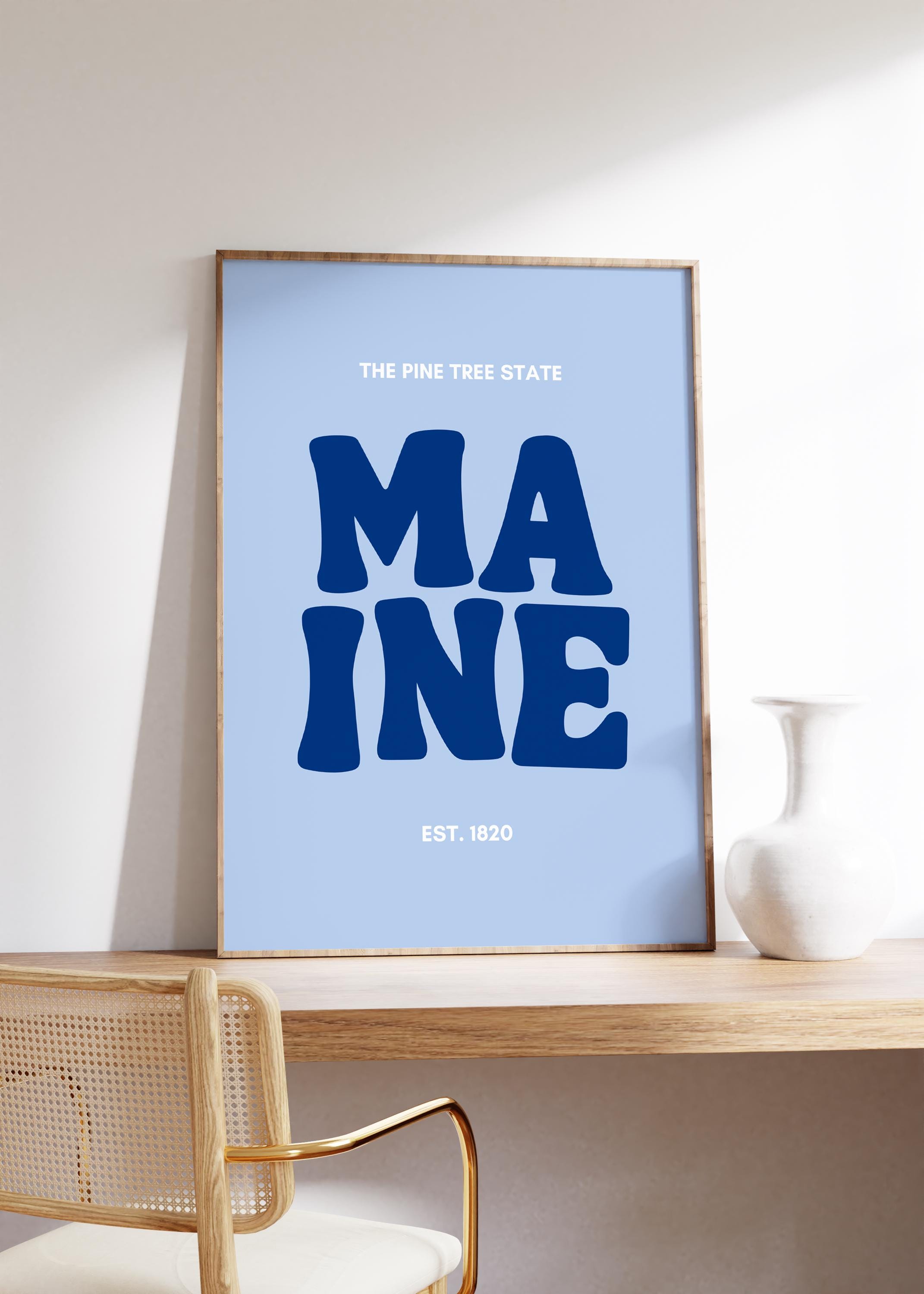 Maine Art Poster | the Pine Tree State Print | East Coast Art| Digital ...