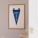 Vintage Detroit Pennant Print | Blue Michigan Wall Art (digital ...
