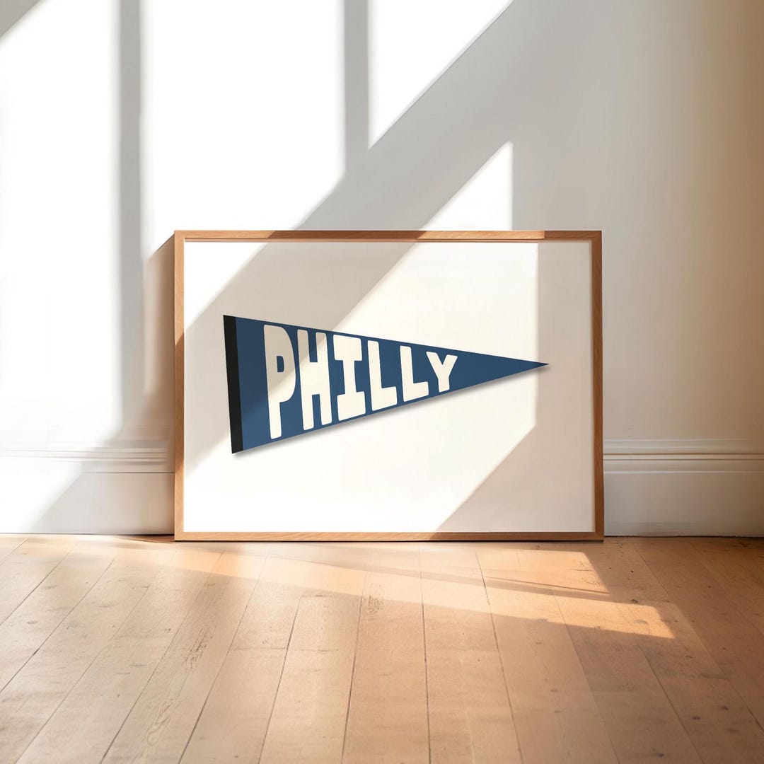 Vintage Philadelphia Pennant Print | Philly Flag Wall Art (digital ...