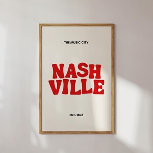 Nashville Typography Poster | Tennessee Wall Decor | Digital Download ...