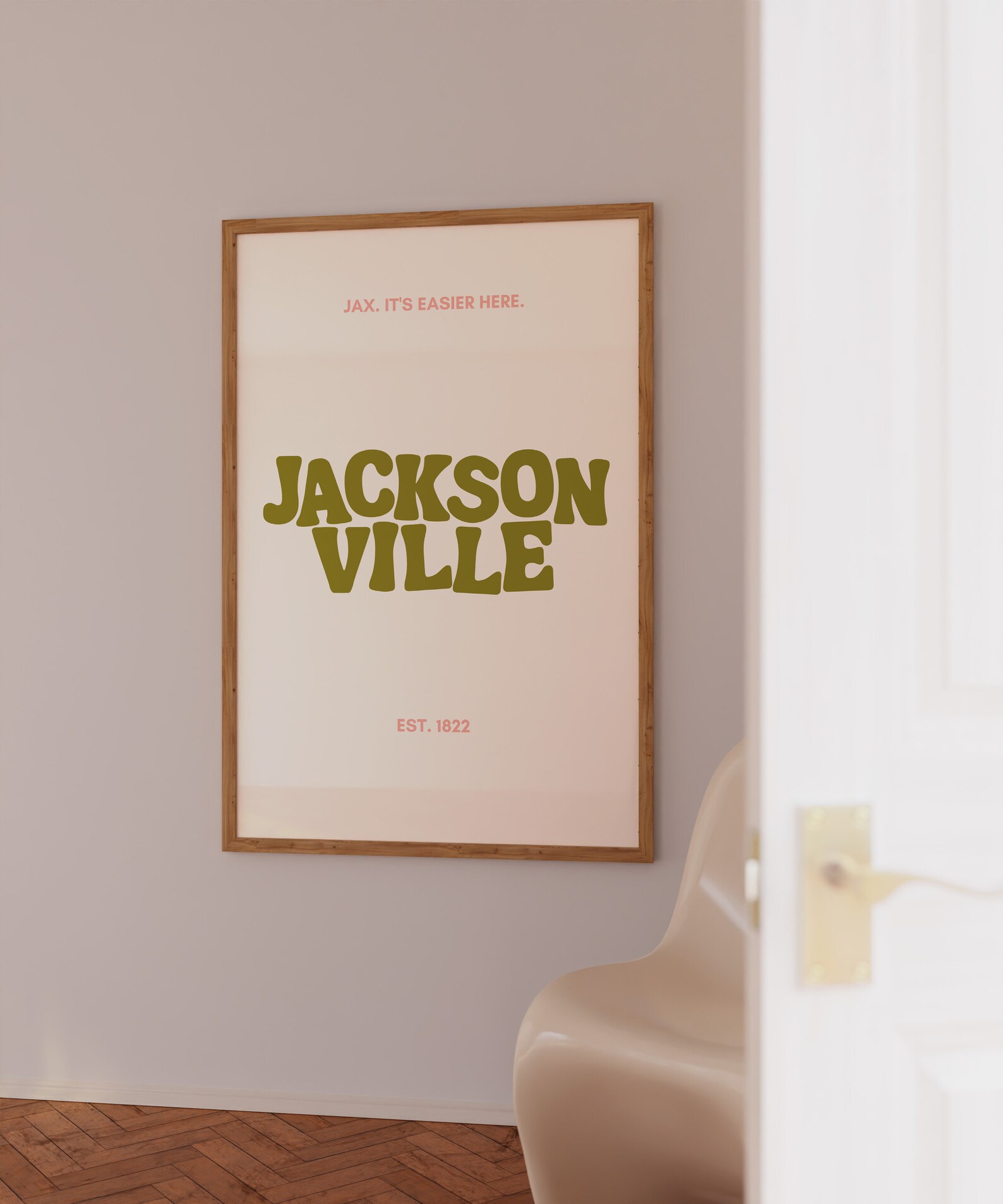 Jacksonville Typography Art Print Jacksonville Florida Wall Art Green ...