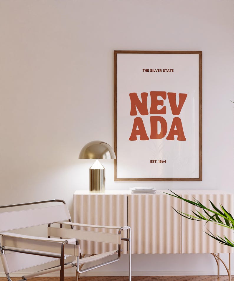 Nevada Art Poster | the Silver State Art Print | Las Vegas City Art ...