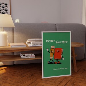 Better Together Friends Poster | Retro Classroom Wall Art | Positive ...