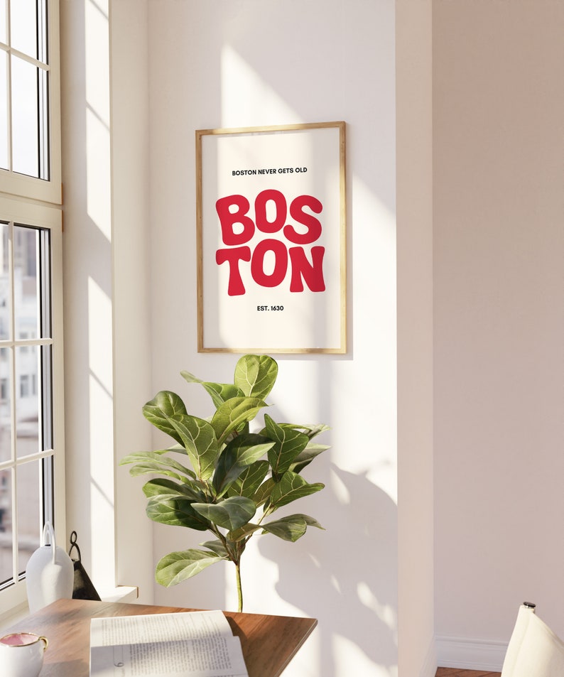 Boston Typography Art Print | "never Gets Old" (digital Download) - Etsy
