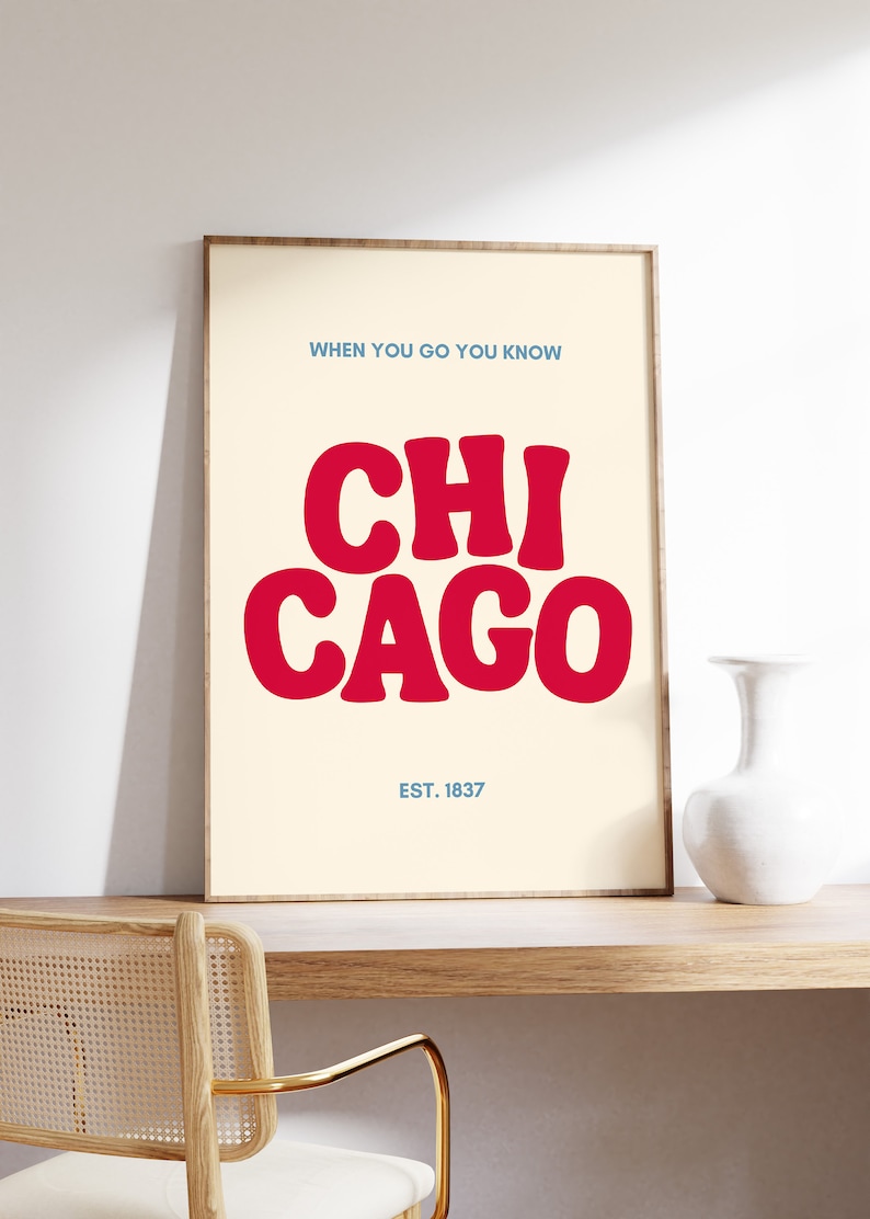 Chicago Typography Art Print | Chi-town Trendy Wall Art | Chicago ...