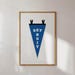 Vintage Detroit Pennant Print | Blue Michigan Wall Art (digital ...