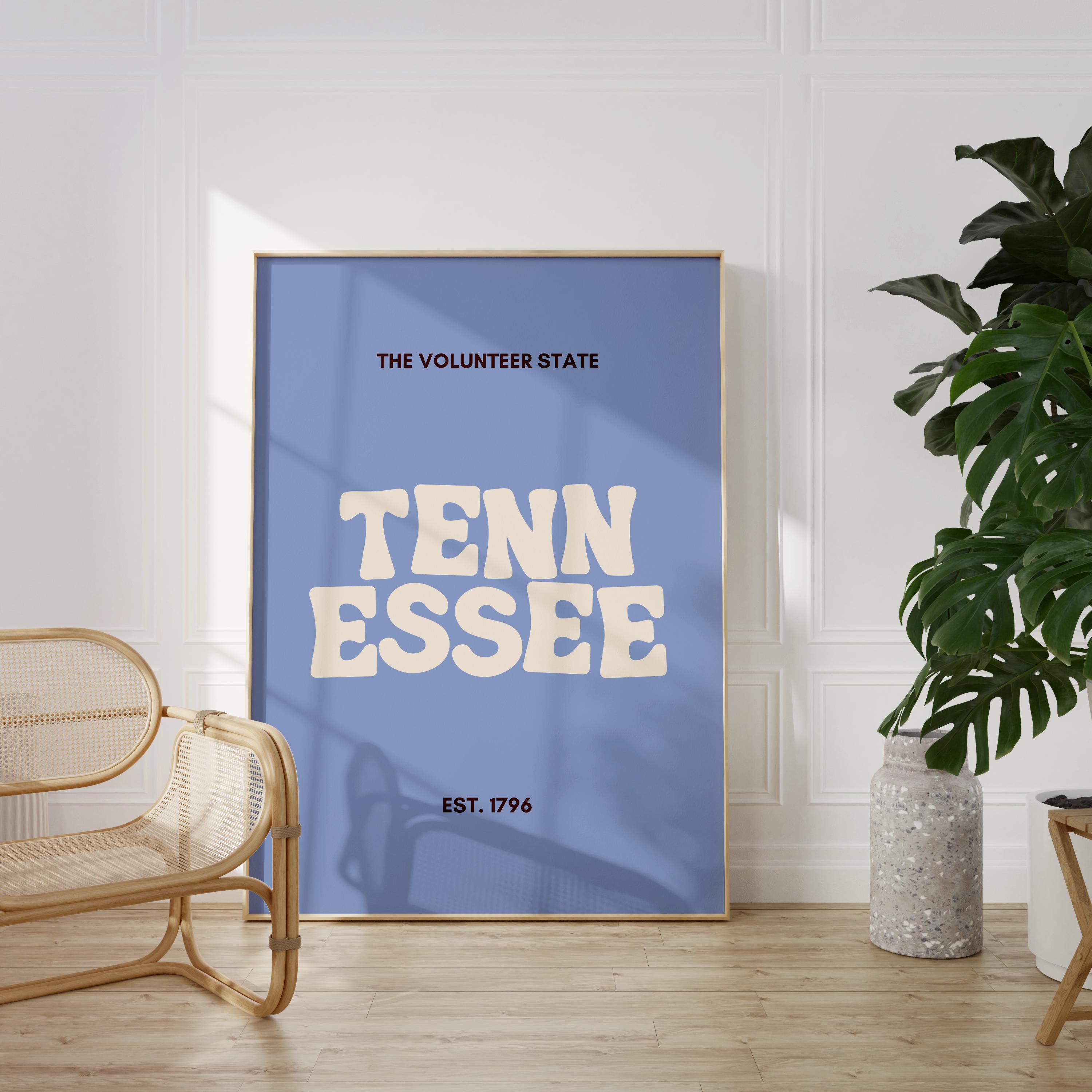 Tennessee Art Poster | the Volunteer State Art Print | Nashville City ...