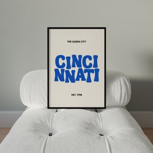 Cincinnati Typography Print | Modern Ohio Wall Art (digital Download ...