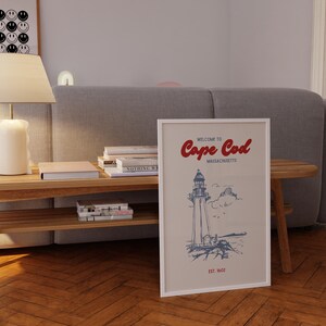 Cape Cod Lighthouse Art Print | Coastal Nautical Wall Art (digital ...