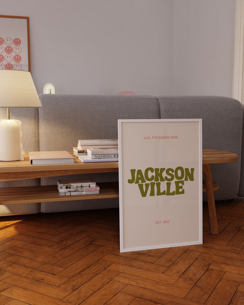 Jacksonville Typography Art Print | Florida Wall Decor (digital ...