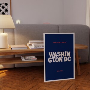 Washington DC Typography Print | Blue Wall Art | Digital Download - Etsy