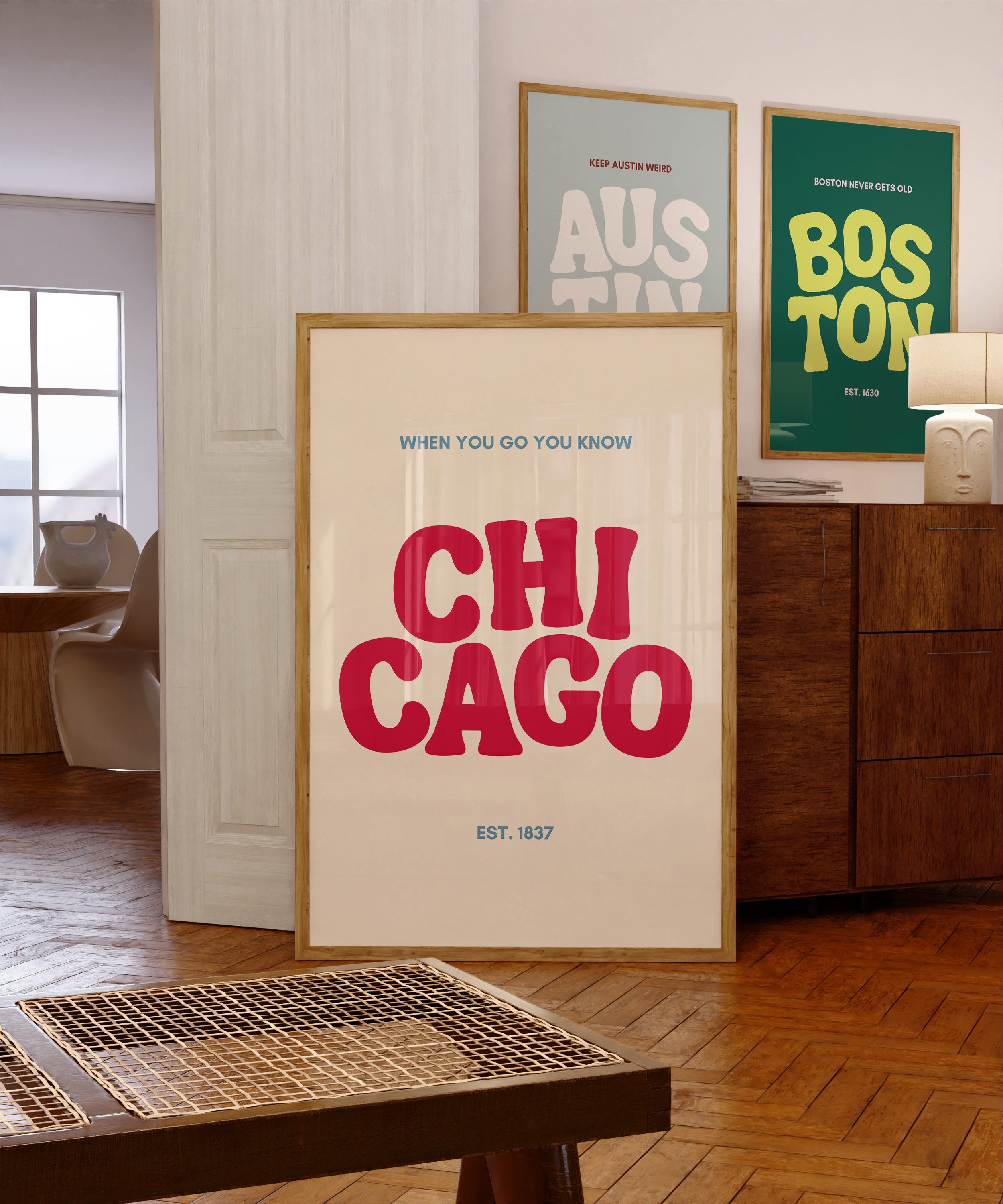Chicago Typography Art Print | Chi-town Trendy Wall Art | Chicago ...