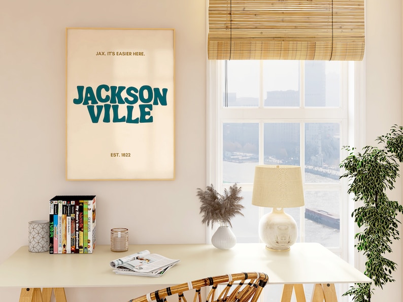 Jacksonville Florida Print | Modern Typography Wall Art (digital ...