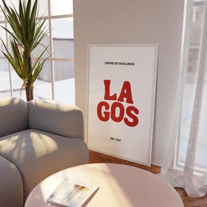 Lagos Typography Art Print | Nigeria Printable Poster Wall Art ...