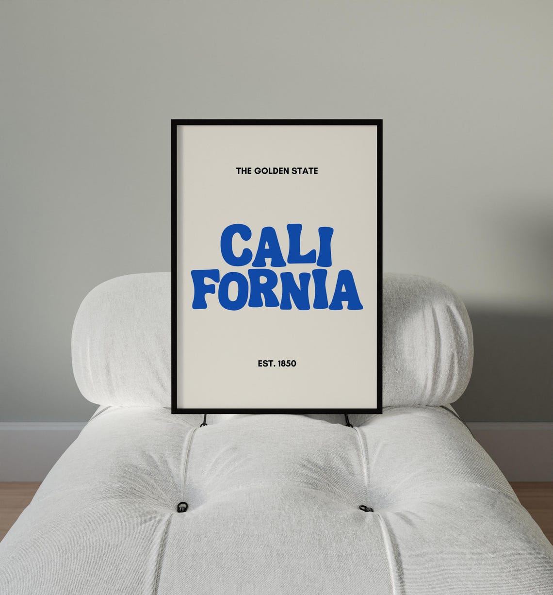 California Typography Art Print | the Golden State Blue Wall Art ...