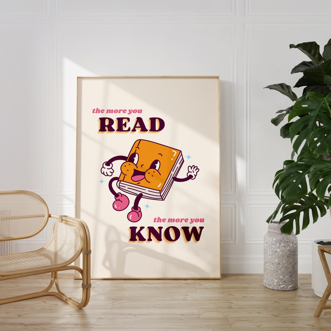 The More You Read, the More You Know | Retro Classroom Poster | Kids ...