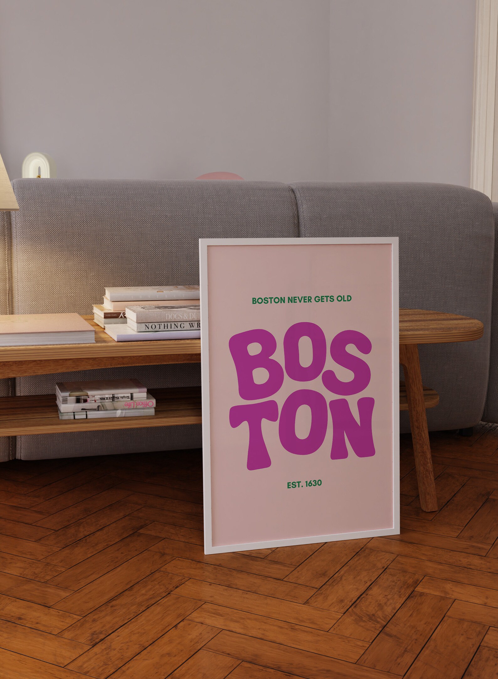 Boston Typography Art Print Boston Wall Art Purple Massachusetts City ...