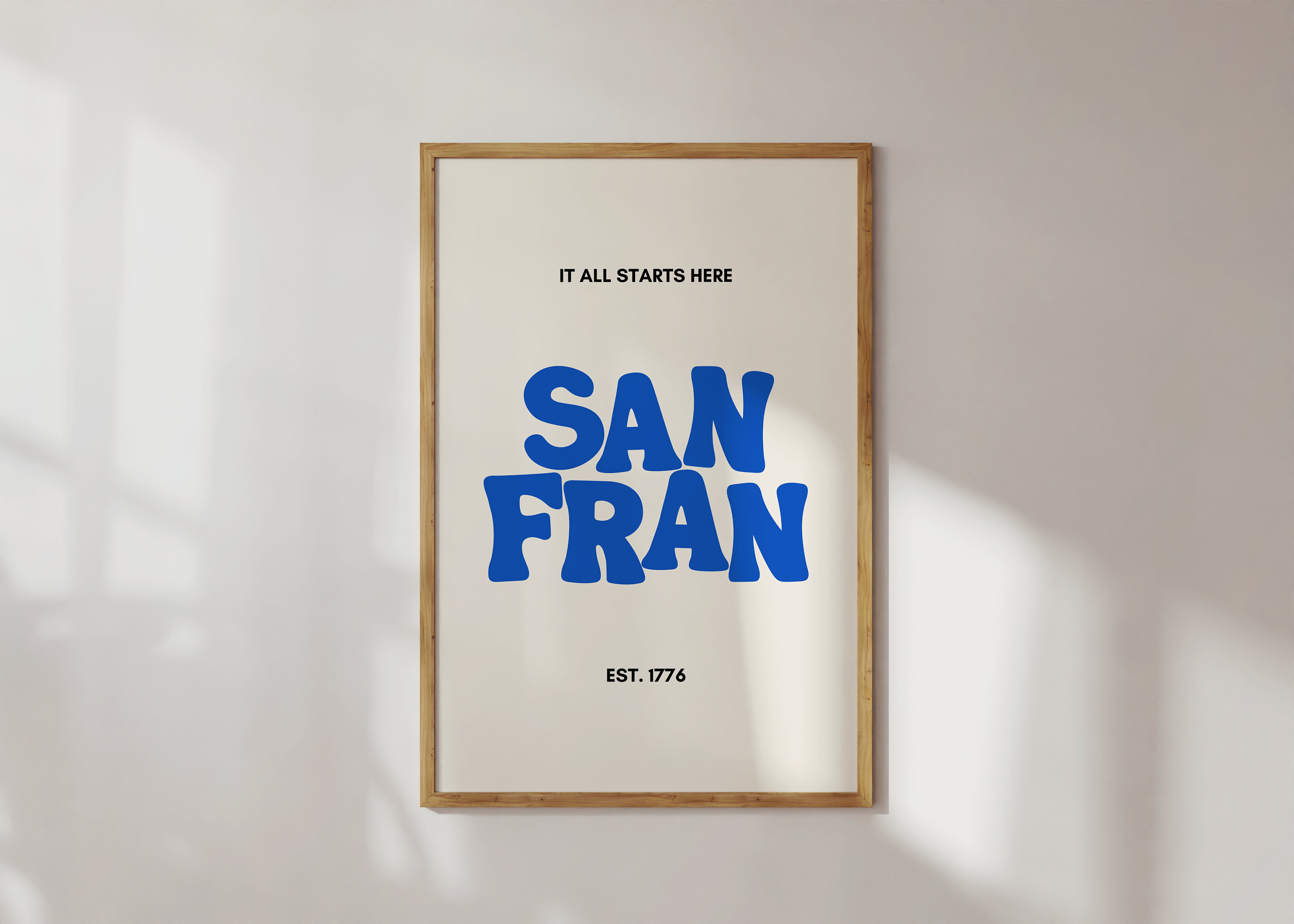 San Francisco Typography Art Print | Blue San Fran Decor (digital ...
