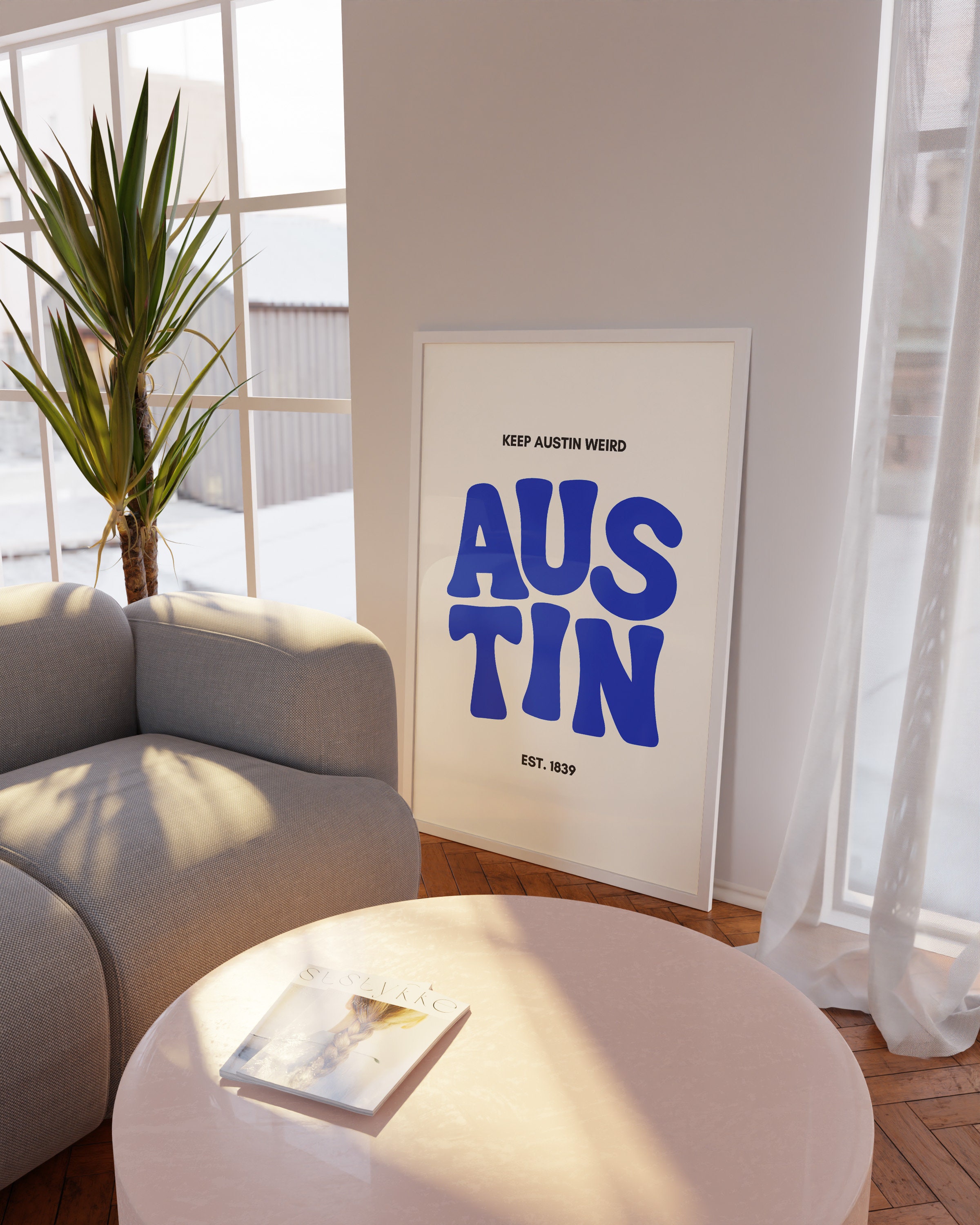 Austin Typography Art Print | Austin Texas Wall Art Blue | Austin Texas ...