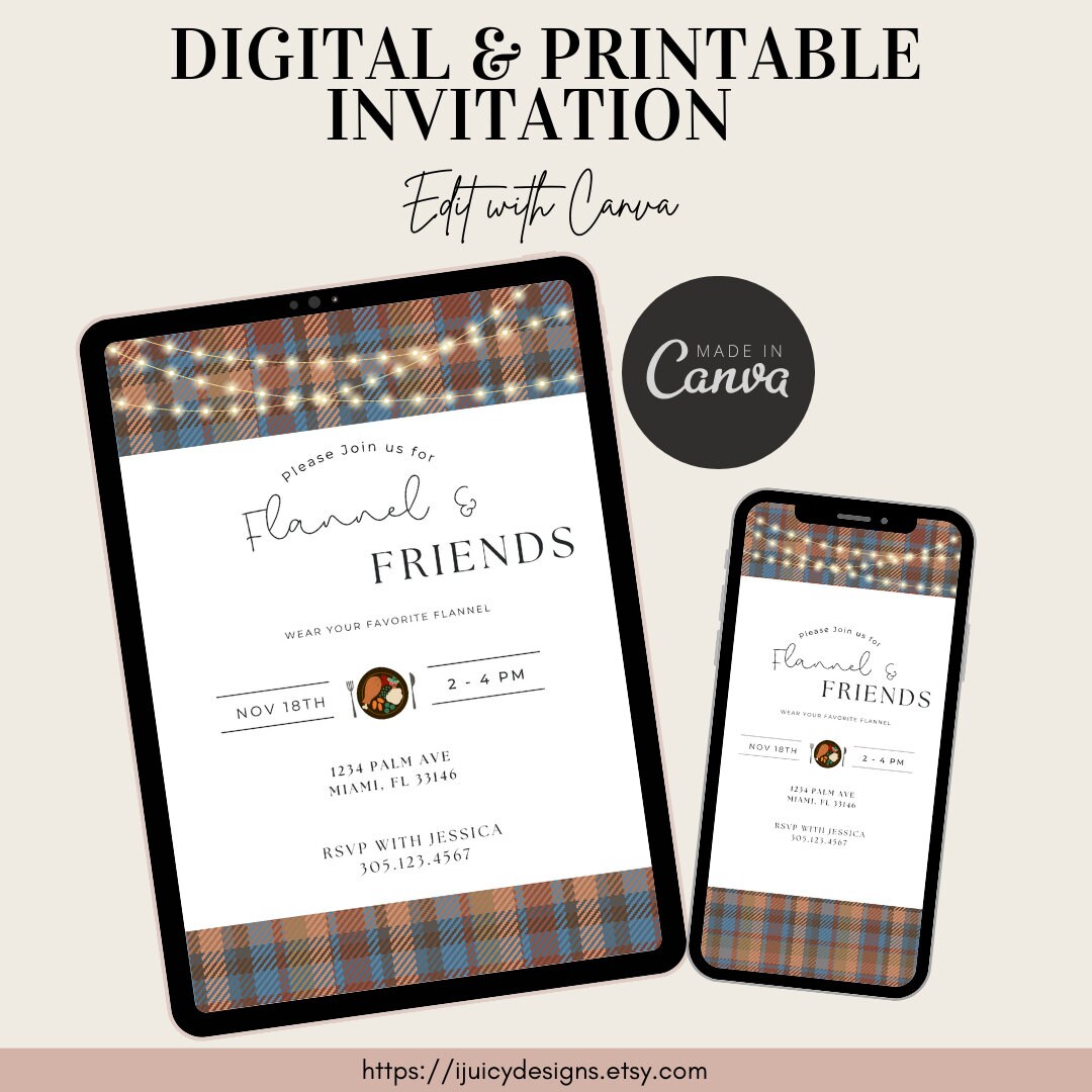 FLANNEL & FRIENDS | IGTIAL Invitation | Thanksgiving Dinner Invitation ...