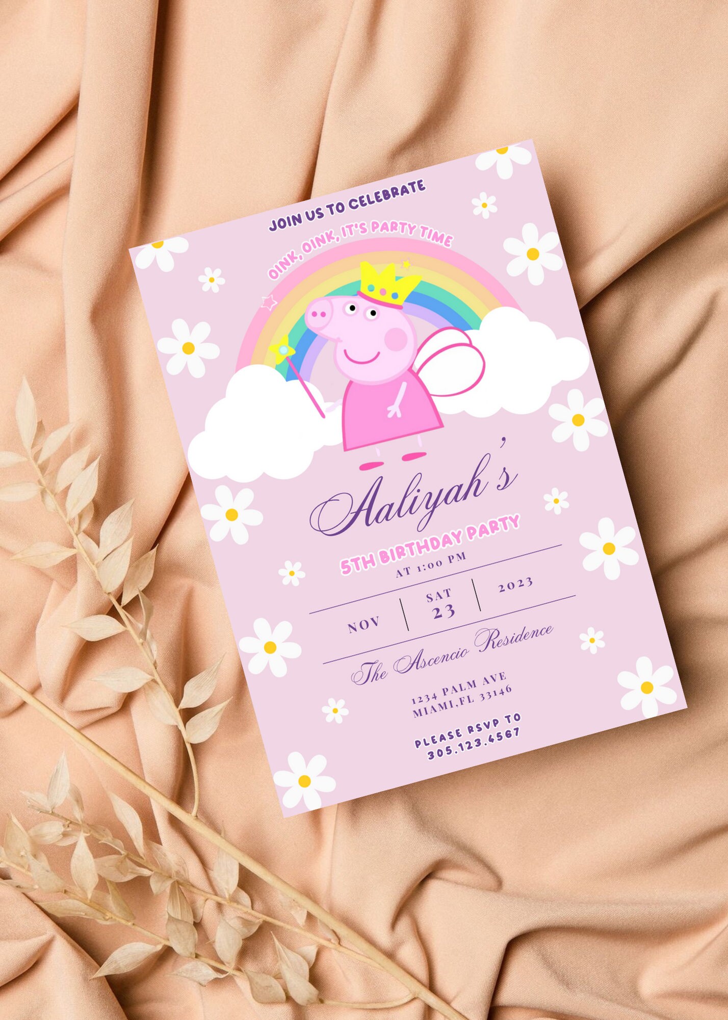 PEPPA PIG INVITATION Peppa Pig Party Digital Peppa Pig Invitation ...