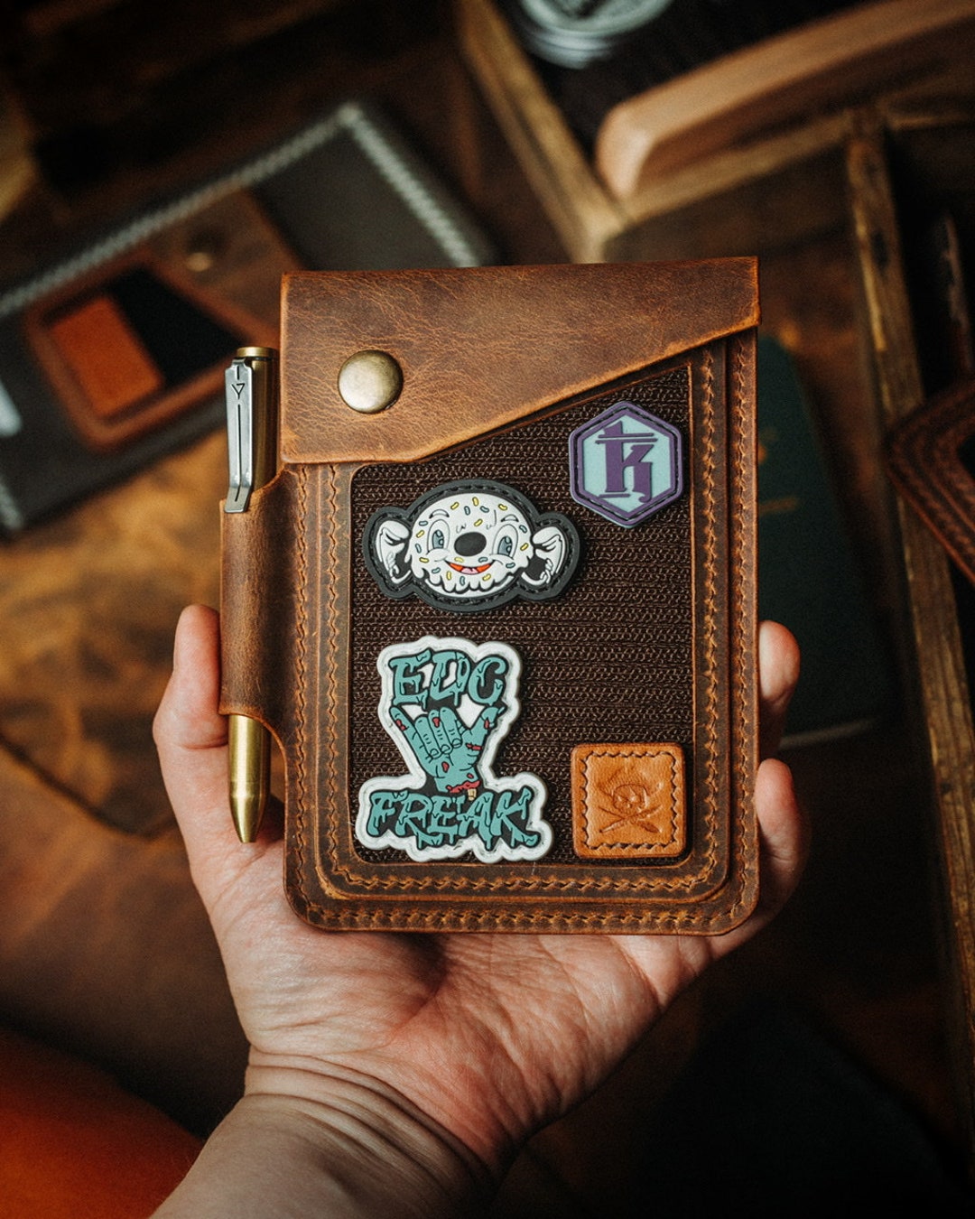 Steersman Flap Leather EDC Journal Cover With Velcro, Hook and Loop ...