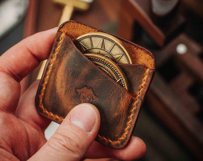 Challenge Coin Holder/sleeve - Choice of Leather and Thread Color - Etsy