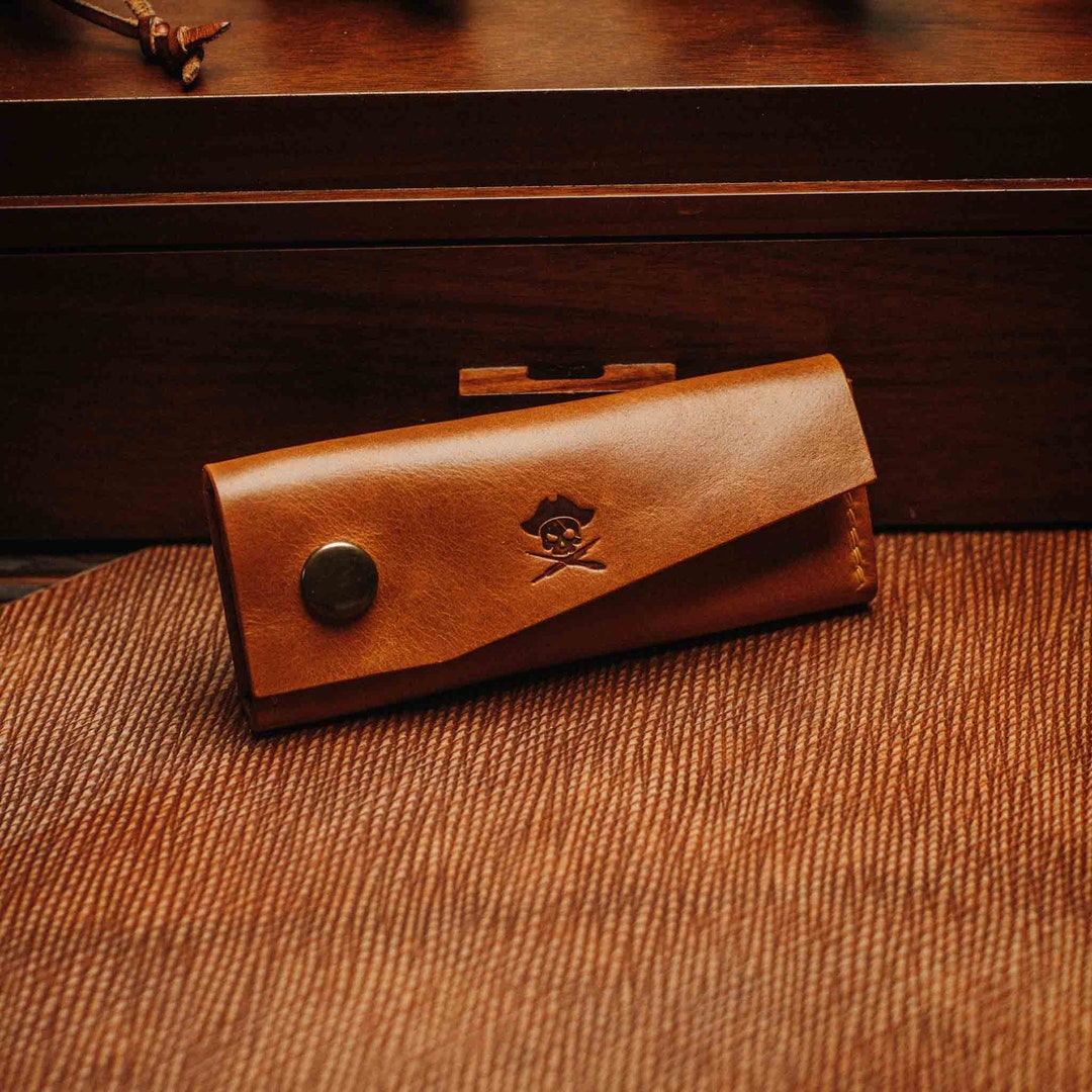 Leather Pocket Knife Case in Tan Sailor V2, EDC Knife Slip, Foldable ...