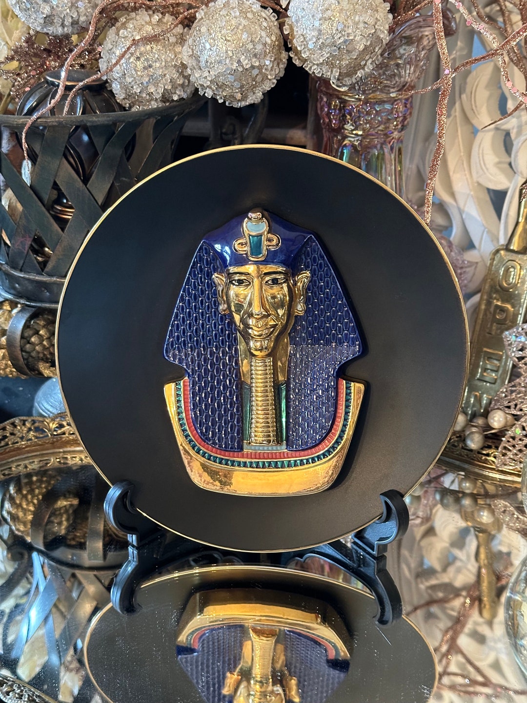 Vintage Akhenaten Porcelain Plate Golden Mask Reformer King Collector's ...
