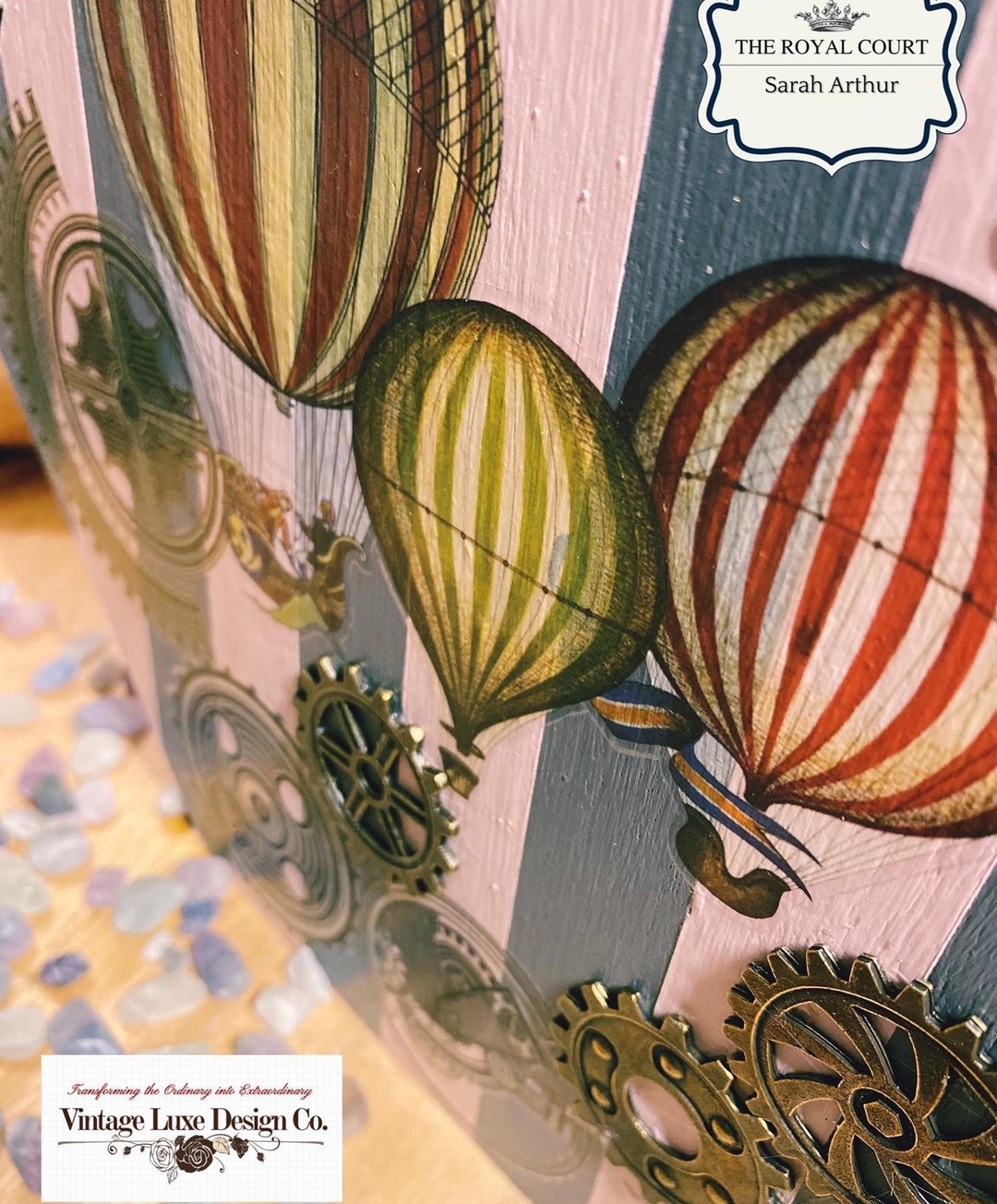 Victorian Hot Air Balloon Design Vintage Wood Wall Art - Etsy