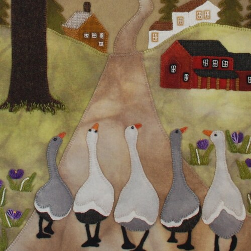 Wool Applique Kit holiday Skate Pattern by - Etsy