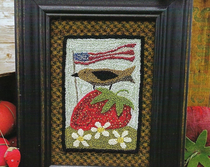 Embroidery Punchneedle Pattern, Threads That Bind strawberry Hill Pattern Printed on Weavers ...