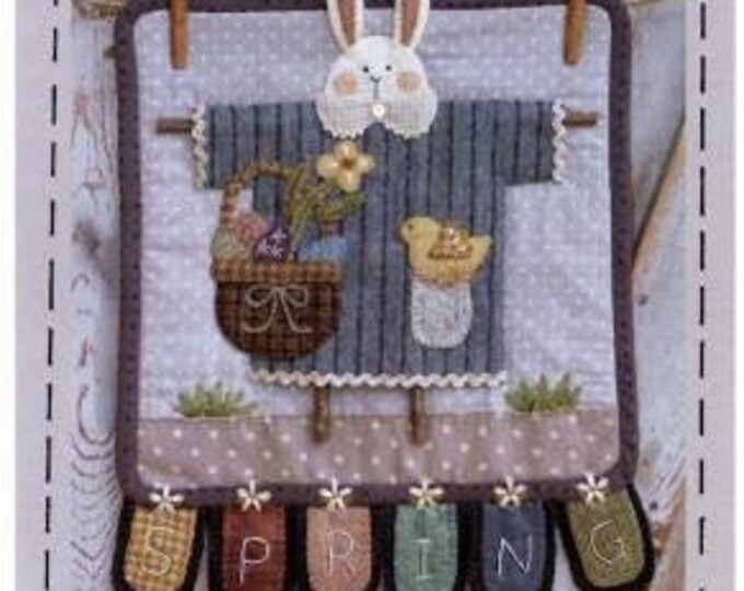 Wool Applique Clothesline Bunny Wool/wovens Applique (april) Pattern ...