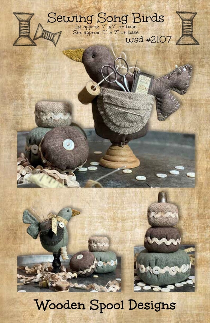 Wool Applique sewing Song Birds Pattern by Wooden - Etsy
